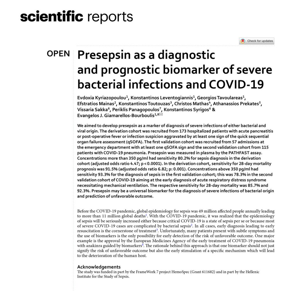 Presepsin as a diagnostic and prognostic biomarker of severe bacterial ...